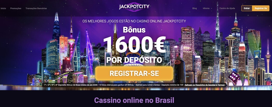 JackpotCity Brasil Cassino Online – Bônus R$500