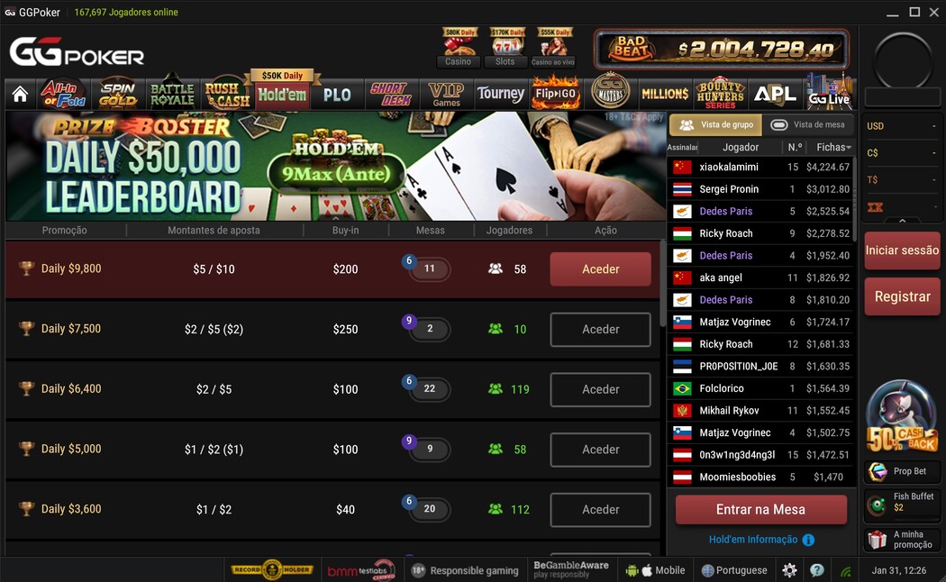 GGPoker Brasil Site Oficial, Análise Detalhada da Sala de Pôquer